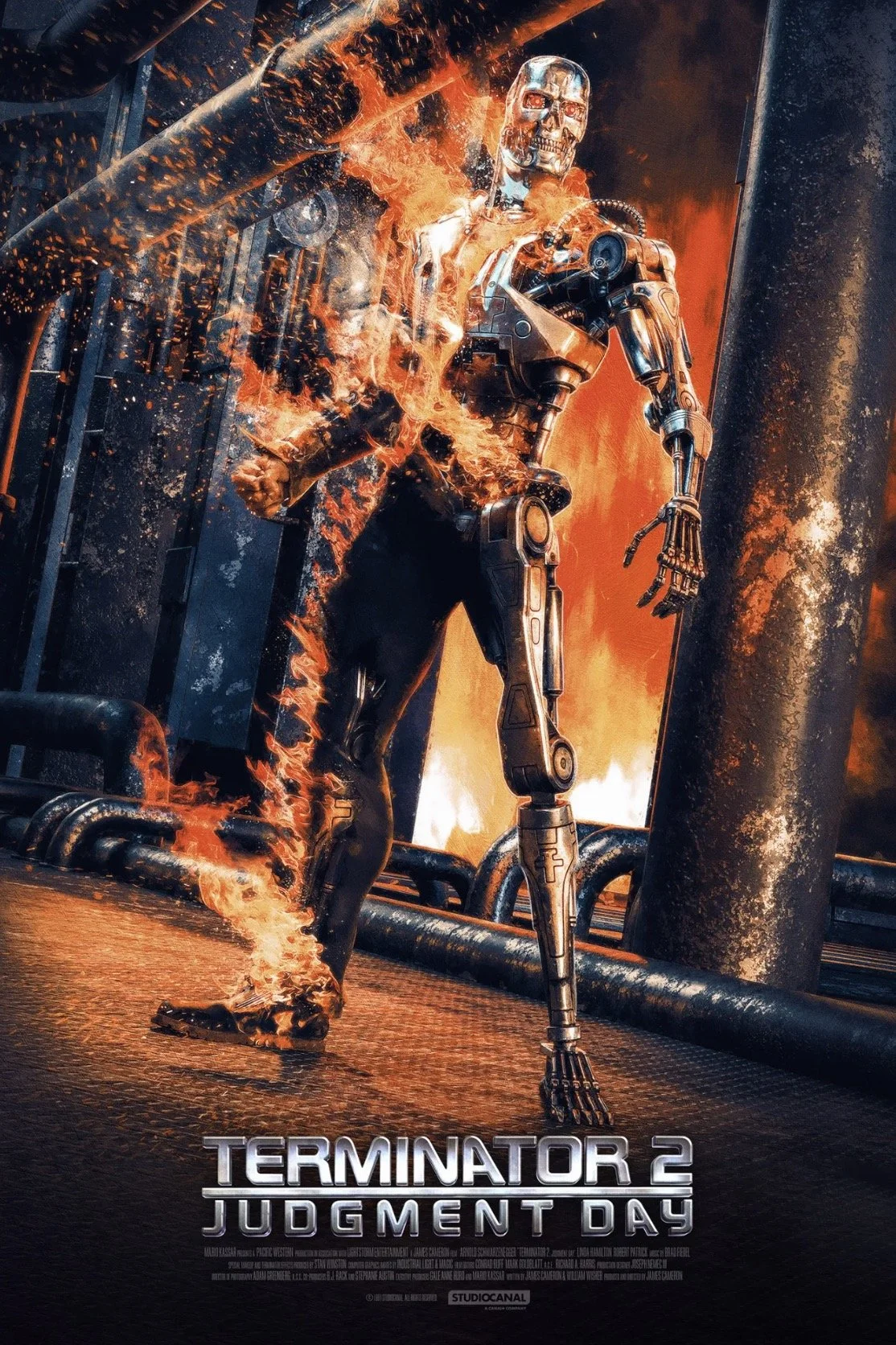 Fiery Poster Art For TERMINATOR 2: JUDGMENT DAY Created By Artist Chris Skinner — GeekTyrant